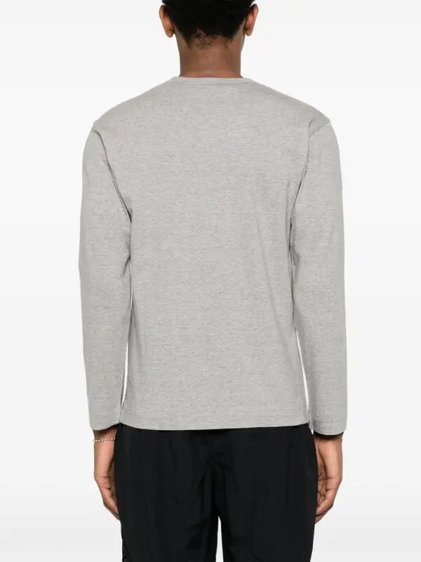 Play Comme Des Garcon Double Heart-patch T-shirt - Grey