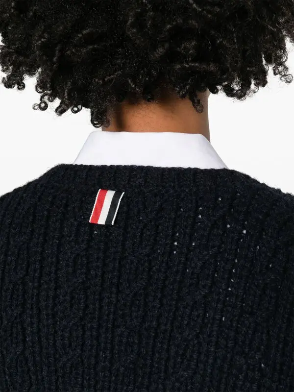 Thom Browne Chunky-knit Wool Cardigan