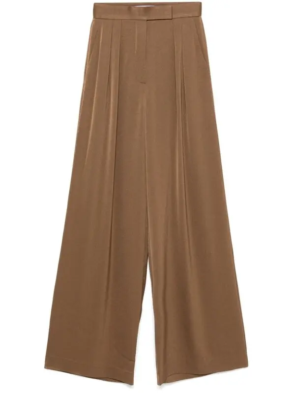 Alex Perry Double-pleat Satin Trousers