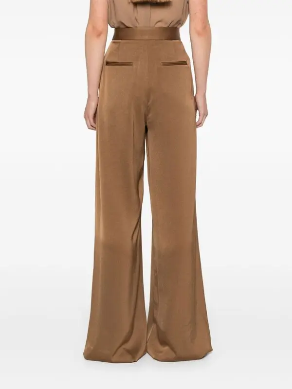 Alex Perry Double-pleat Satin Trousers