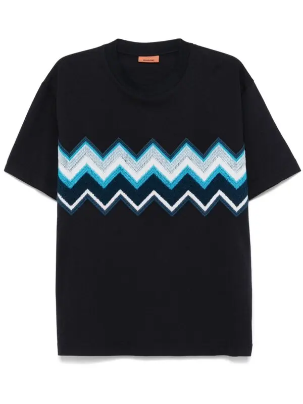 Missoni Zig Zag Embroidered Cotton T-shirt