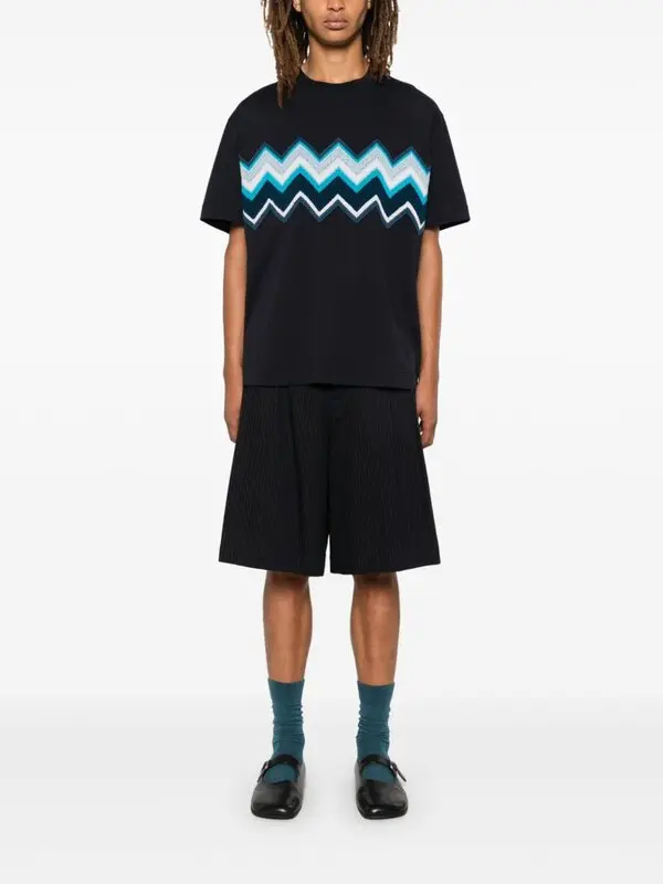 Missoni Zig Zag Embroidered Cotton T-shirt