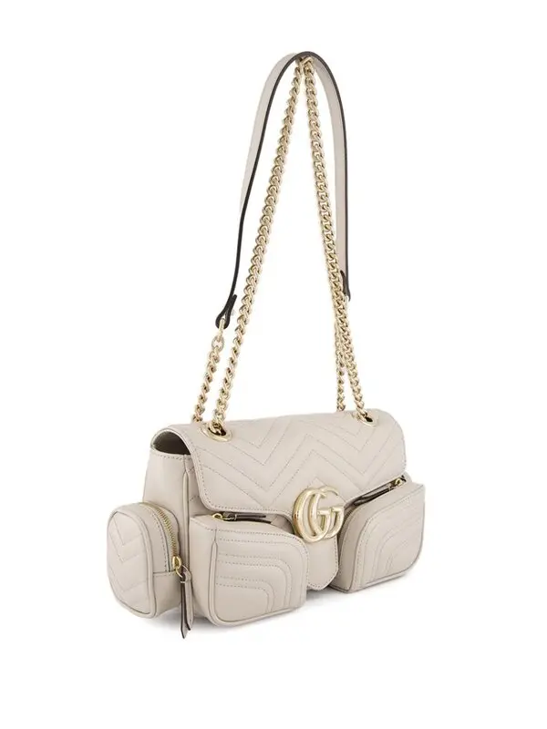 Gucci Small Gg Marmont Shoulder Bag - Neutrals