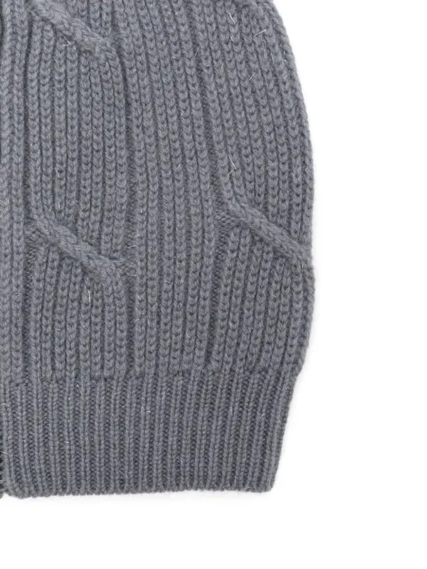 Peserico Gray Cable Knit Beanie! Luxury Hat! Peserico Grey Wool Knit Beanie Size S main image 2