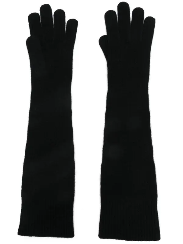 TOTEME Ribbed Gloves - Black