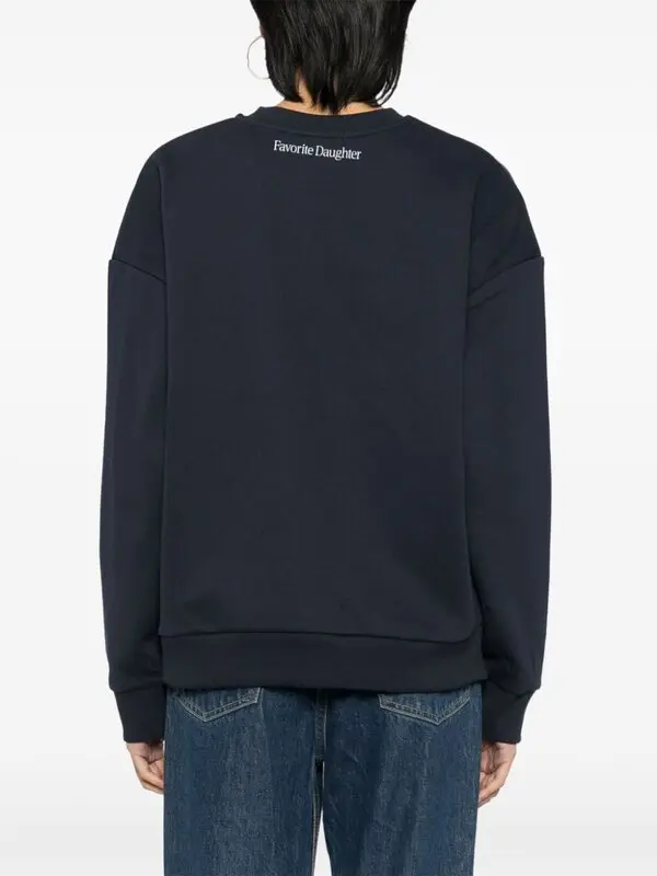 FAVORITE DAUGHTER Slogan Print Sweatshirt - Blue