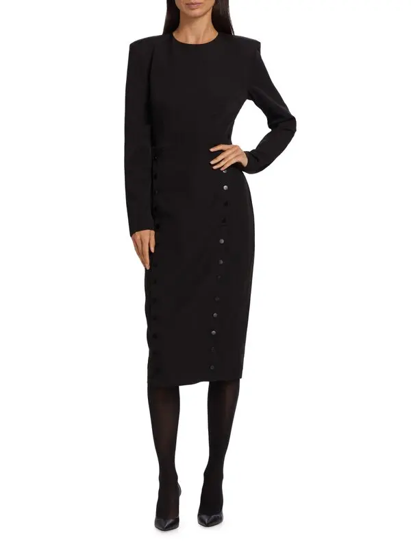 NONCHALANT LABEL Cora Long-sleeve Midi-dress