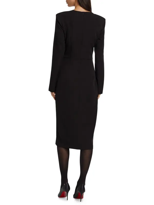 NONCHALANT LABEL Cora Long-sleeve Midi-dress