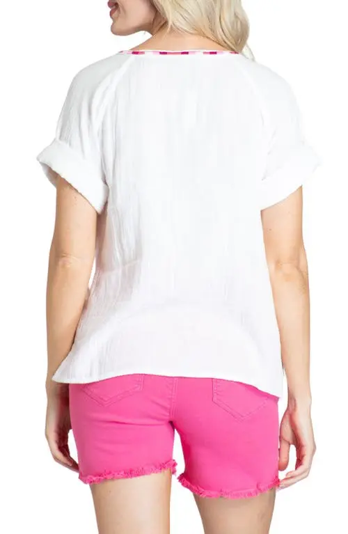 APNY Embroidered Peasant Top