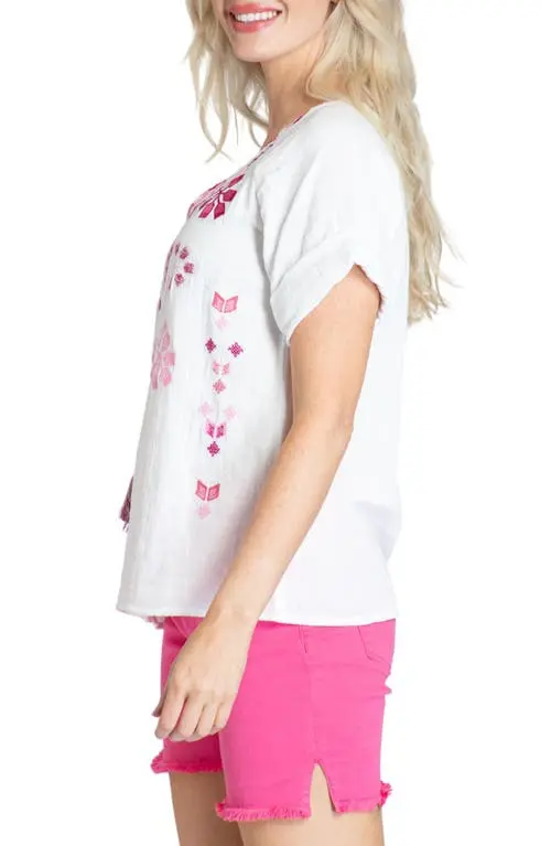 APNY Embroidered Peasant Top