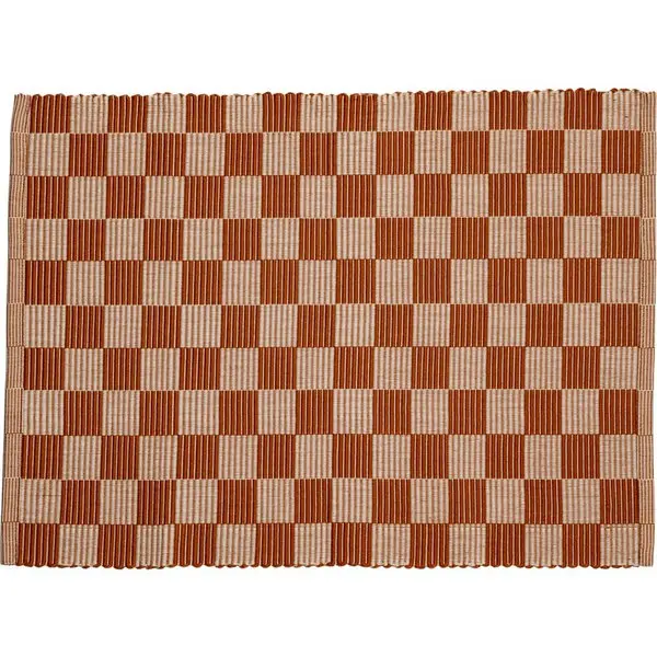 SIAFU HOME Handloomed Checkered Placematsset Of 4 - Brown
