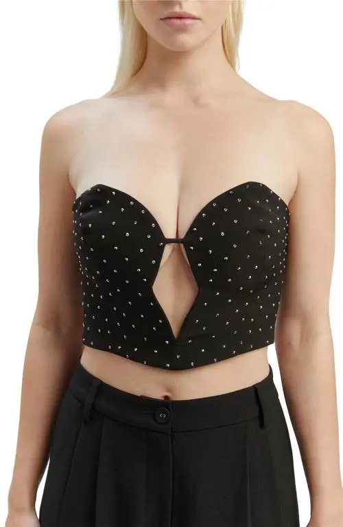 Bardot Eleni Embellished Velvet Corset Top