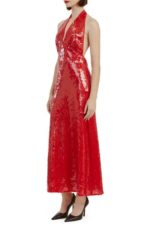 Bardot Freja Sequin Halter Maxi Dress