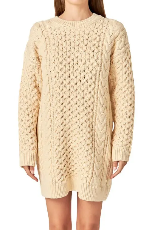 English Factory Cable Stitch Sweater Dress