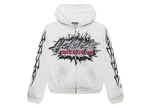 HELLSTAR Records Glitter Zip-up - White