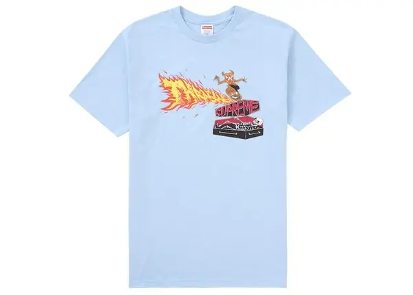 Supreme Thrasher Back Tail Tee Shirt - Baby Blue
