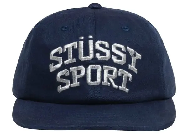 StÜssy Mid Depth Sport Snapback - Navy Blue/metallic