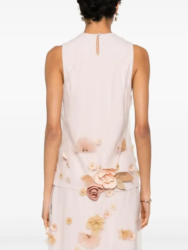 Viktor & Rolf Floral-appliqué Sleeveless Blouse