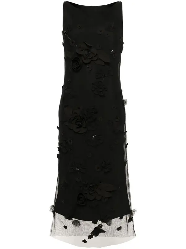 Viktor & Rolf Floral-appliqué Midi Dress