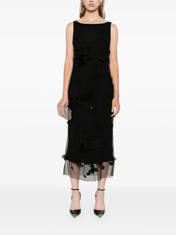 Viktor & Rolf Floral-appliqué Midi Dress