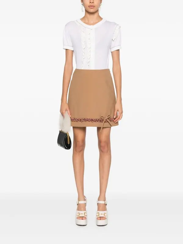 Viktor & Rolf Pearl-embellished Mini Skirt