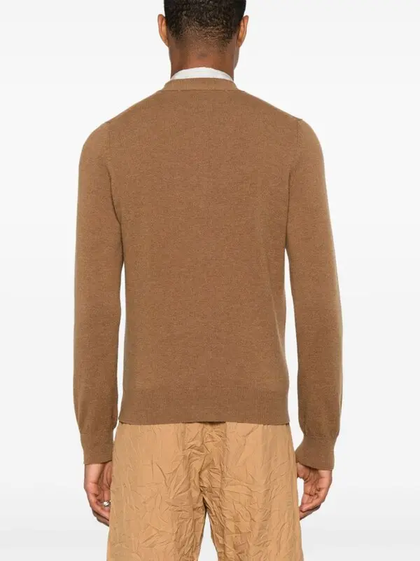Play Comme Des Garcon Heart-patch Wool Cardigan - Brown