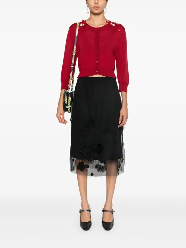 Viktor & Rolf Floral Appliqué Midi Skirt