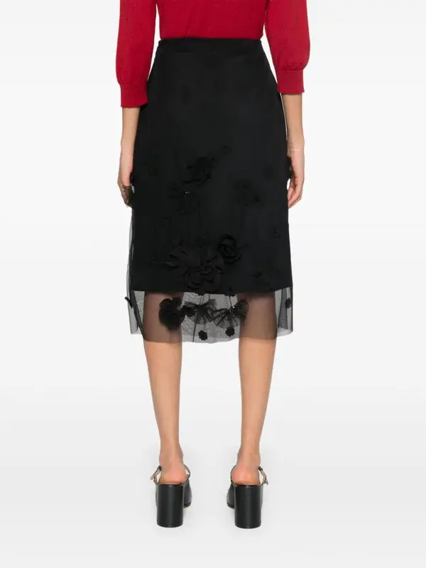 Viktor & Rolf Floral Appliqué Midi Skirt