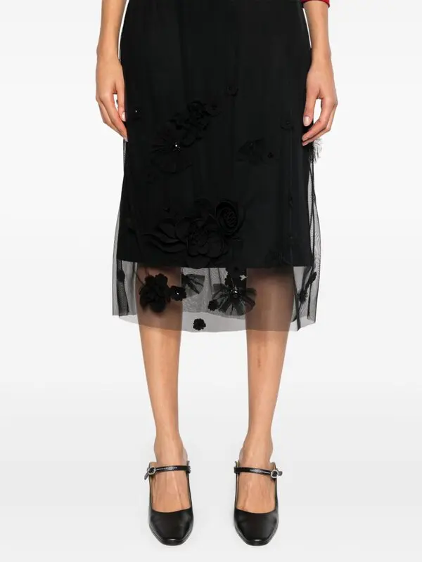 Viktor & Rolf Floral Appliqué Midi Skirt