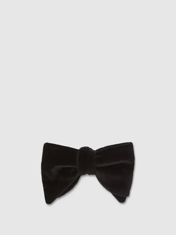 REISS Hike Velvet Bow Tie - Black