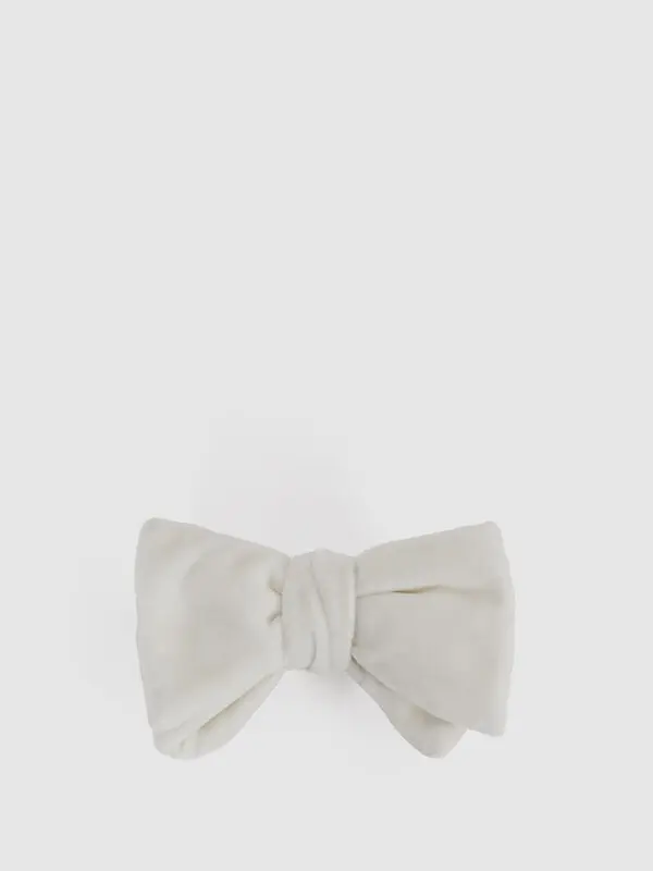 REISS Hike Velvet Bow Tie - Ivory