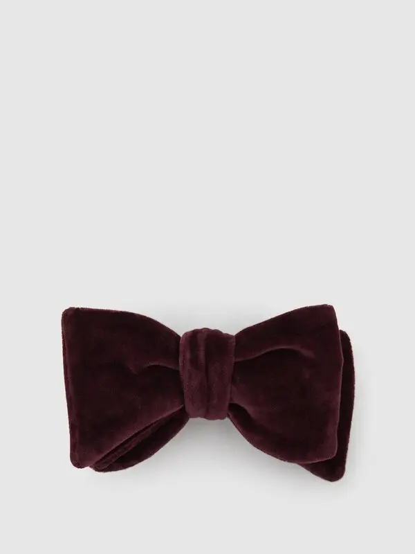 REISS Hike Velvet Bow Tie - Purple