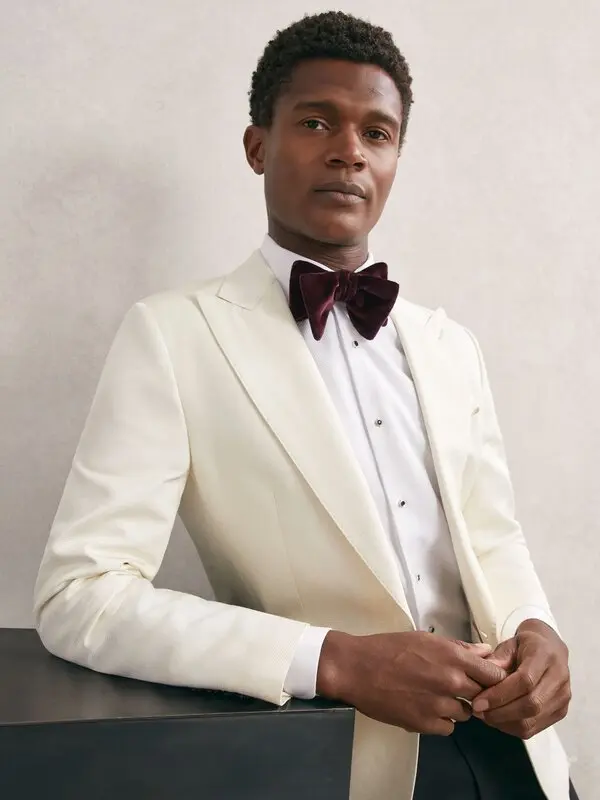 REISS Hike Velvet Bow Tie - Purple