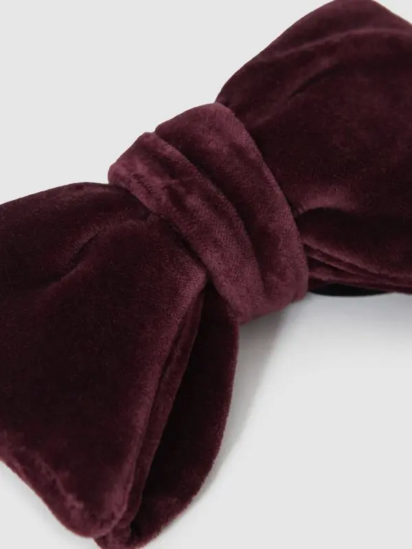 REISS Hike Velvet Bow Tie - Purple