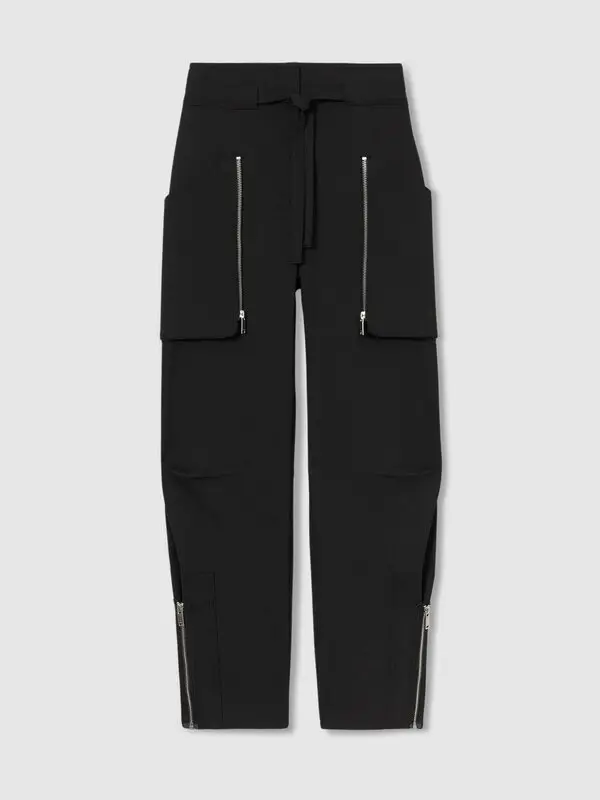 REISS Louisa Atelier Zipped Crepe Trousers