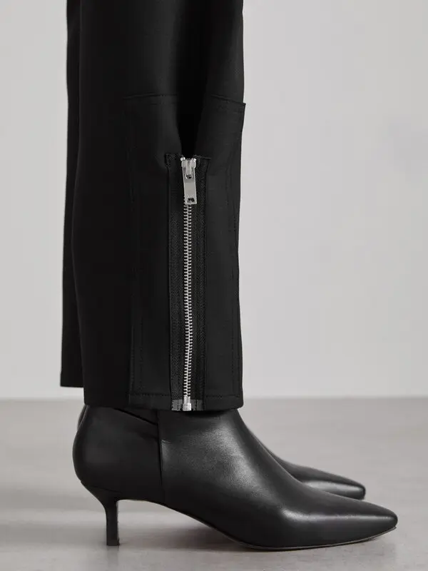 REISS Louisa Atelier Zipped Crepe Trousers