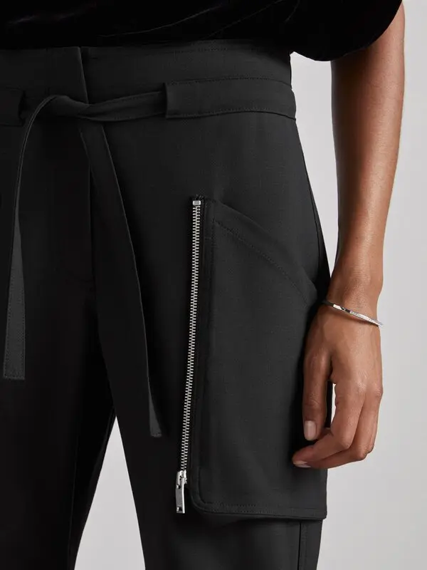 REISS Louisa Atelier Zipped Crepe Trousers