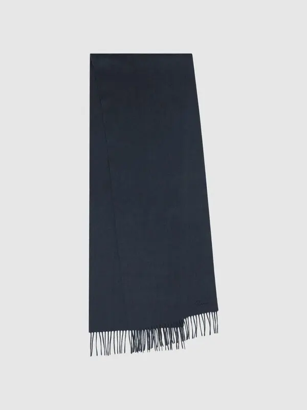 REISS Picton Wool And Cashmere Scarf - Airforce Blue