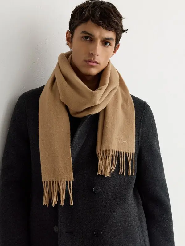 REISS Picton Wool And Cashmere Scarf - Camel
