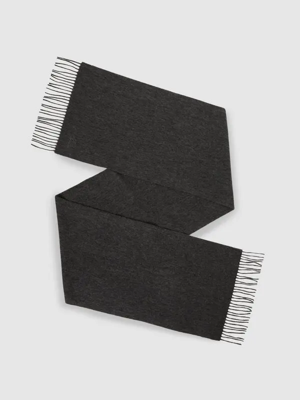 REISS Picton Wool And Cashmere Scarf - Charcoal