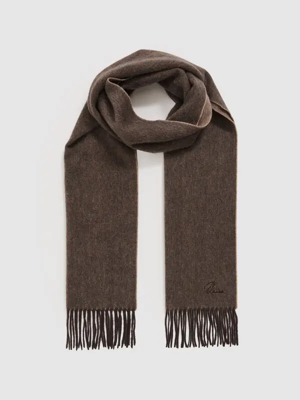 REISS Picton Wool And Cashmere Scarf - Taupe