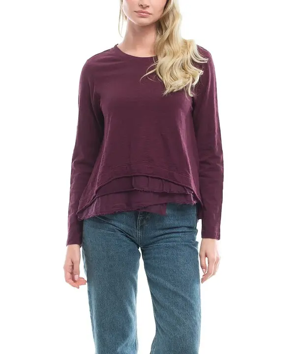 Wilt Boxy Slub Long Sleeve Crewneck Tee
