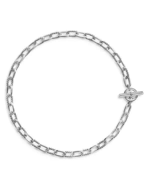 David Yurman Dy Madison Toggle Chain Necklace - Silver