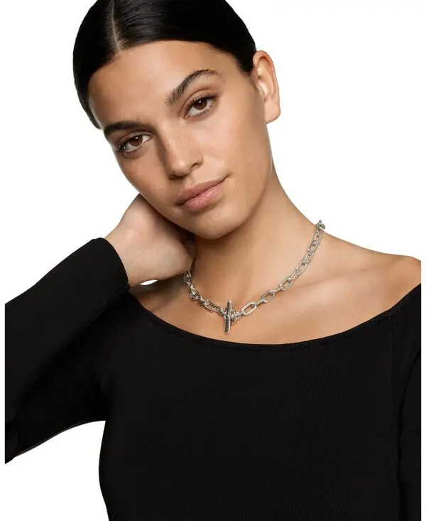 David Yurman Dy Madison Toggle Chain Necklace - Silver