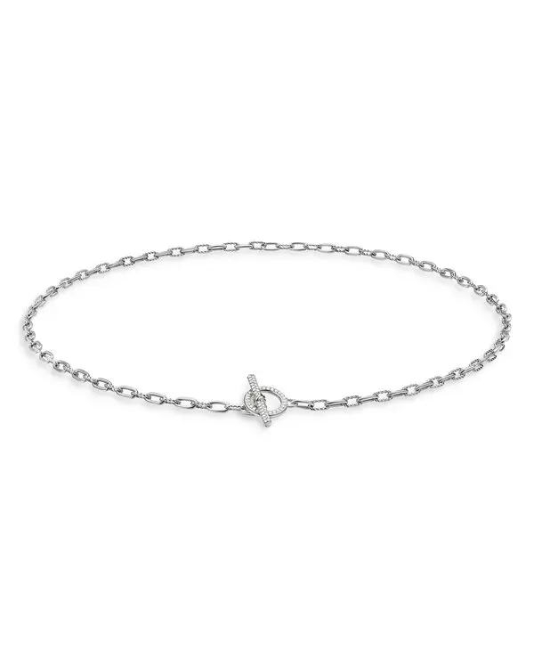 David Yurman Dy Madison Pave Diamond Toggle Chain Necklace