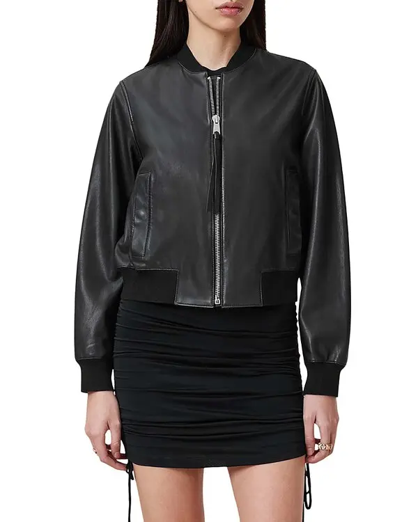 ALLSAINTS Orten Leather Bomber Jacket - Black