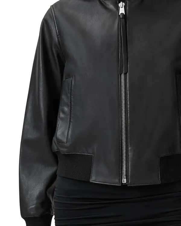 ALLSAINTS Orten Leather Bomber Jacket - Black
