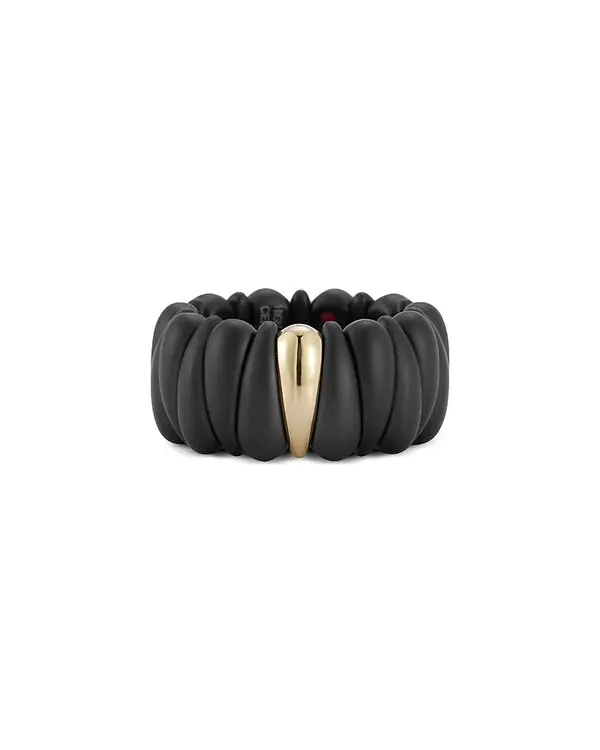 Roberto Demeglio 18k Yellow Gold And Black Ceramic Ring - Black/gold