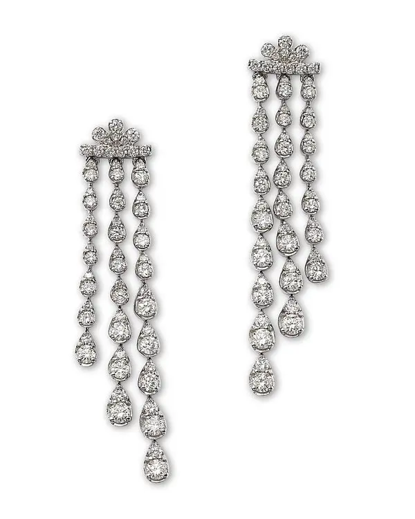 Bloomingdale'S 14k Gold 2.00 Tcw Diamond Drop Earrings - White