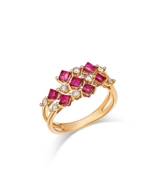Bloomingdale'S Ruby & Diamond Ring - Pink/gold